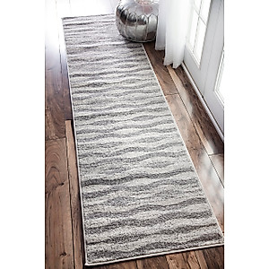 nuLOOM 2' x 6' Performance Indoor Area Rug, Non-Shed, Power Loomed High-Traffic Area Rug for Living Room, Bedroom, Home, Tristan Grey