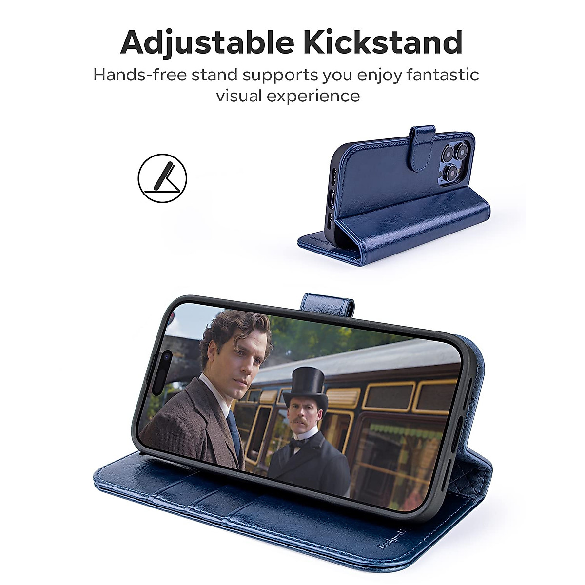 OCASE Compatible with iPhone 14 Pro Max Wallet Case, PU Leather Flip Folio Case with Card Holders RFID Blocking Stand [Shockproof TPU Inner Shell] Phone Cover 6.7 Inch 2022（Blue）