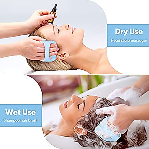Bsisme Hair Scalp Massager Shampoo Brush, Scalp Care Hair Brush with Soft Silicone Bristles for Dandruff Removal and Hair Growth, Shower Hair Scalp Scrubber for Wet Dry Men Women Kids Pets Hair, Blue