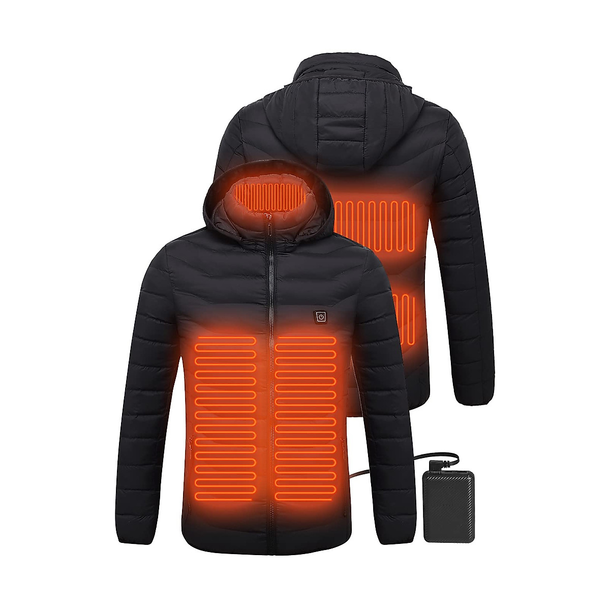 ANTARCTICA Heated Jacket, Lightweight Heating Jackets with 5V/3A Power Bank, 5 Areas Heating Winter Coat for Men and Women