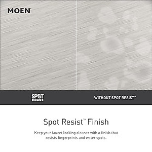 Moen Brecklyn Spot Resist Brushed Nickel Two Handle Centerset Lavatory Faucet, 3-Hole Bathroom Sink Faucet, 84162SRN