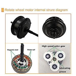 ZYXU 24V 250W Electric Bike Conversion Kit, Ebike Electric Bicycle 16" 20" 24" 26" 27.5" 28" 29" Ebike Electric Bicycle Conversion Kits KT-900S Display,Rear Drive Card Fly,16”