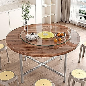 Lazy Susan Glass Turntable, 8mm Transparent Rotating Serving Tray, Heavy Duty Swivel Tray for Kitchen Dining Table (Color : Clear, Size : 50cm/20inch)