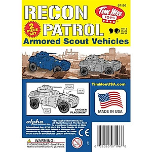 TimMee Recon Patrol Armored Cars - Plastic Army Men Scout Vehicles USA Made