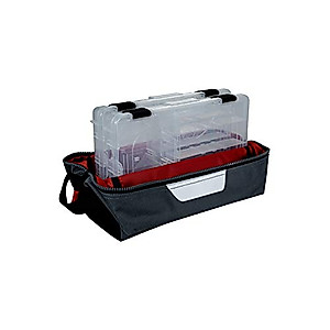 Plano Weekend Series 3600 Fold-Down Speedbag, Gray Fabric, Includes 2 3600 Stowaway Utility Boxes, Fishing Tackle Soft Storage Bag with EZ Label System