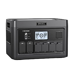 2400W Portable Power Station 1843Wh GRECELL Outdoor Solar Generator with 2400W(4800W Peak) 4 AC Outlets, Fast Charging Emergency Power Backup Battery UPS for Home Outage RV/Van Road Trip Camping