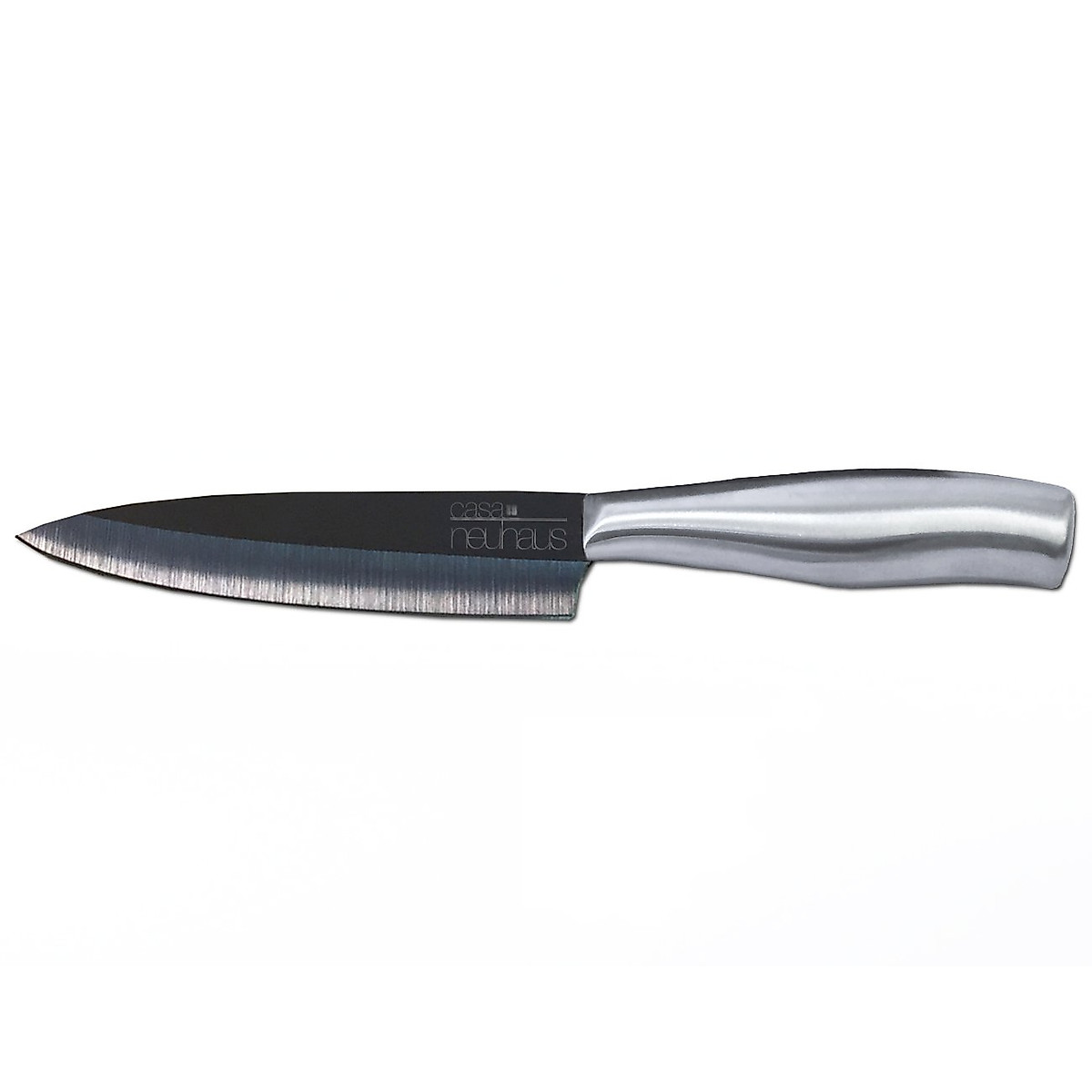 Casa Neuhaus Black Series Utility Set Ceramic Knives - 3 inch Paring Knife & 5 inch Utility Knife - Black Ceramic Blade & Stainless Steel Handle - Includes Knife Sheath and Black Series Gift Box