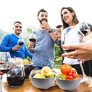 18 Pcs Unbreakable Cereal Bowls 24 Oz Microwave and Dishwasher Safe Wheat Straw Fiber Lightweight Bowl Soup Bowls Microwavable Kitchen Bowls for Serving Salad Rice Pasta Dishes Oatmeal (Gray)