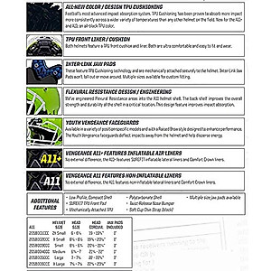 Schutt Sports Vengeance A11+ Youth Football Helmet with Facemask, White, Medium