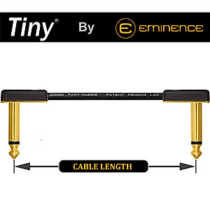 WORLDS BEST CABLES 6 Units - 4 Inch - Pedal, Effects, Patch, Instrument Cable Custom Made Using Mogami 2319 Wire & Eminence Tiny Gold-Plated Angled TS Connectors