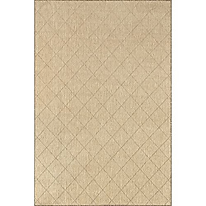 nuLOOM Easy-Jute Ray Diamond Indoor/Outdoor Area Rug, 5' x 8', Natural