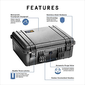 Pelican 1550 Case No Foam (Black)