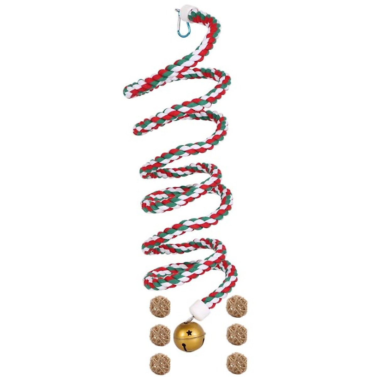 GJRGEG1Y Rope Bungee Cotton Perch for Bird. with Large Bell Climbing Toy[1 Pack] (118 inches)