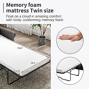 XD Designs 2-in-1 Design Pull Out Sofa Bed, Loveseat Sleeper with 3.1'' Twin Size Memory Mattress, Versatile Couch Beds for Living Room/Small Spaces (Gray)