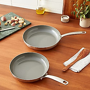 GreenPan Chatham Tri-Ply Stainless Steel Healthy Ceramic Nonstick 10" and 12" Frying Pan Skillet 2-Piece Set, PFAS-Free, Multi Clad, Induction, Dishwasher Safe, Oven Safe, Silver