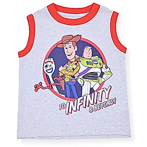 Disney Toy Story Woody & Buzz Lightyear Boys’ 2 Pack Tank Top for Toddler and Little Kids - Blue/Grey