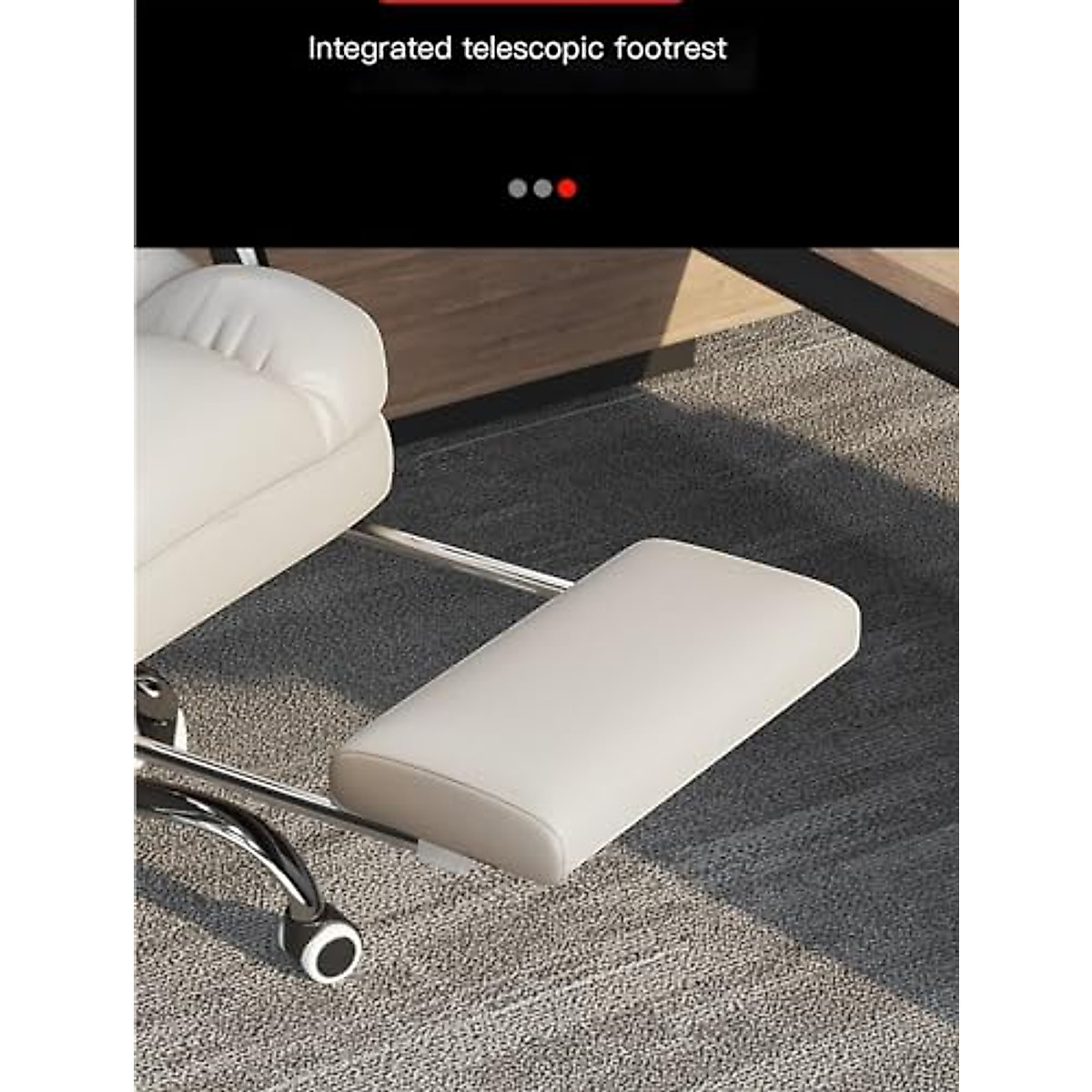 Home Office Desk Chairs, Swivel Chair Leather Comfortable Latex Cushion Ergonomic Business Computer Office Gaming Lift Swivel Chair (Color : White)