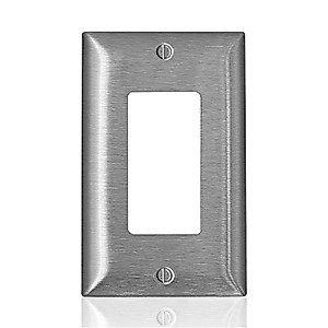Leviton SLJ82-C00 C-Series 1-Gang Decora Midway Wallplate, Type 430, Stainless Steel