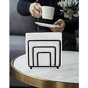 Napkin Holder Freestanding Metal Tabletop Tissue Dispenser for Tables, Dining, Kitchen, Restaurant, Picnic (Black)