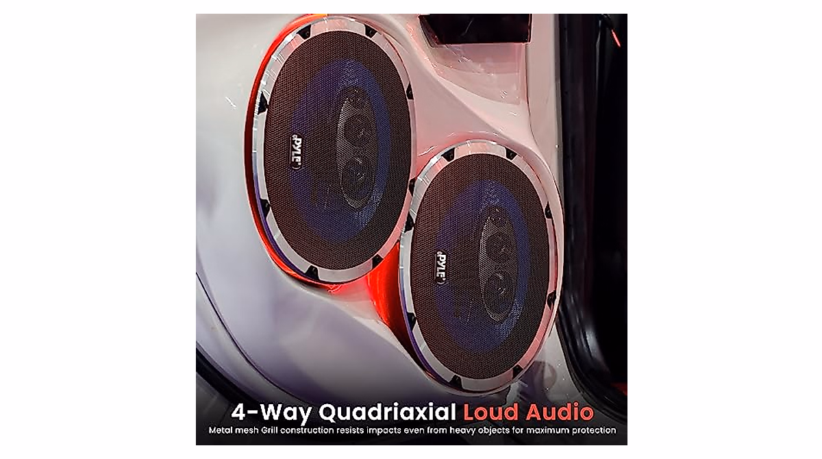 Pyle 6x9/7x10 car Speakers 4-Way Quadriaxial Full Range Sound Audio ...