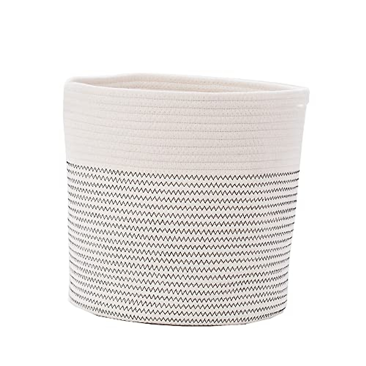 Cotton Rope Storage Basket with Handles for Baby Gift Laundry Hamper Kids Toy Storage Nursery Closet Organization Dog Toy Basket Bathroom Decor