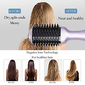 Hair Dryer Brush,Hot Air Brush, Blow Dryer bruch,One Step Hair Dryer and Volumizer with Salon Negative Ionic for Straightening, Professional Brush Hair Dryers for Men and Women (Purple