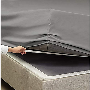 Empyrean Queen Sheets - 4 PC Super Soft Bed Sheets Queen Size - Double Brushed Microfiber Queen Size Sheets - Hotel Luxury Charcoal Grey Queen Bed Sheets Set, with 4 Corner Elastic Straps