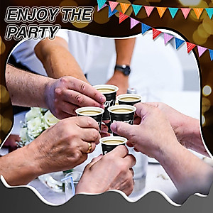 200 Pieces Disposable Shot Glasses 2 oz Shot Cups Plastic Party Favor Cups for Birthday Bachelorette Holiday Party Drinking Serving Snacks Samples Condiments and Tastings (Black)