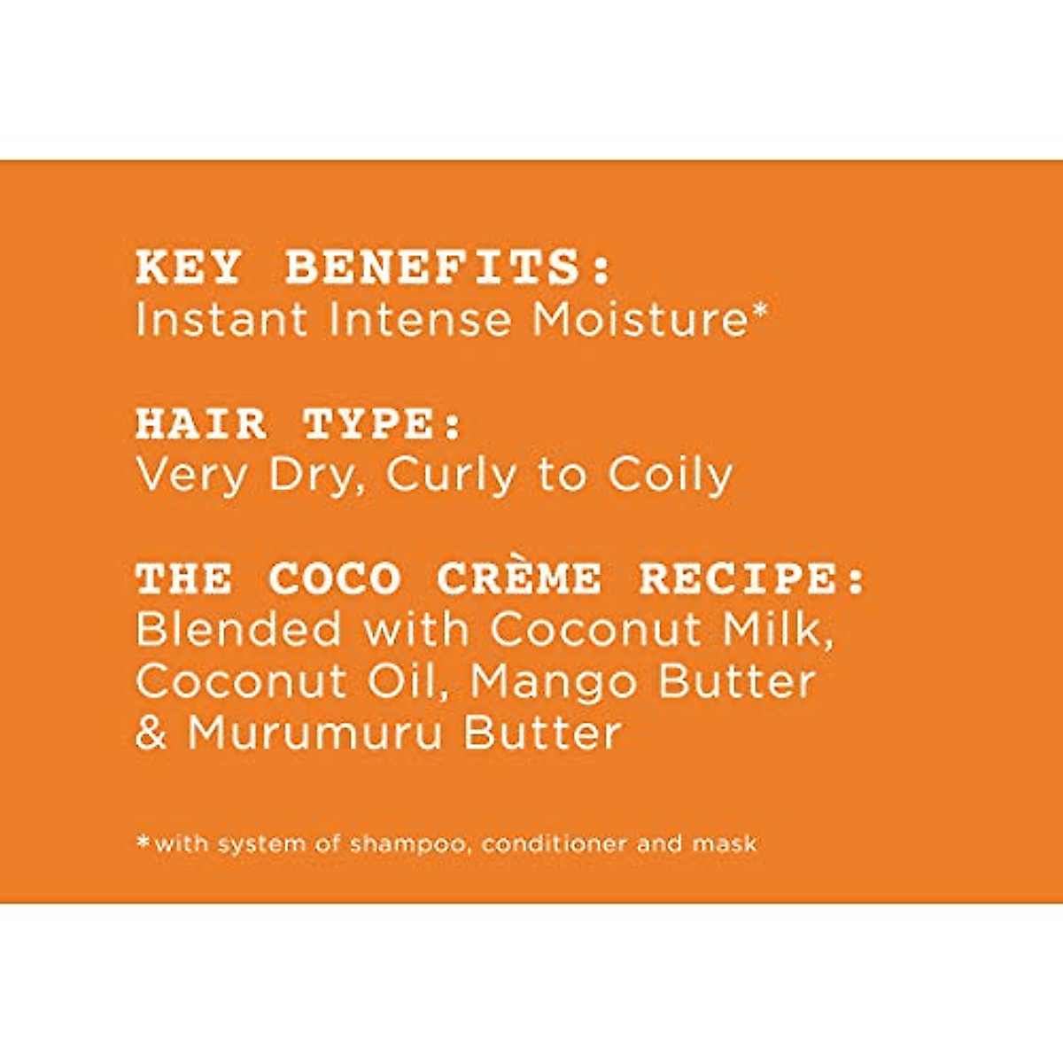 Carol's Daughter Coco Creme Hair Mask for Very Dry Hair with Coconut Oil and Mango Butter, 12 oz