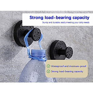 ONUNWU Luxe Hold No-Drill Hooks, Upgraded Suction Cup Hooks for Shower, Removable Reusable Stainless Steel Waterproof Suction Cup Hooks, Shower Hooks for Kitchen,Glass,Window,Mirror (2, Rose Gold)