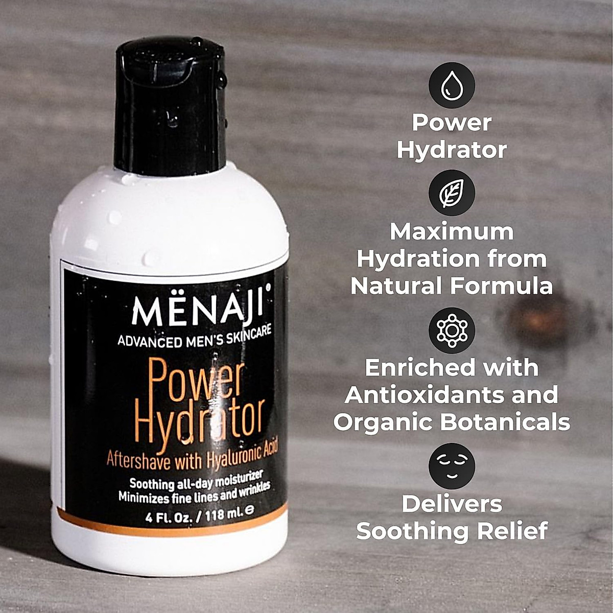 MËNAJI Power Hydrator Aftershave - Razor Burn Relief - Mens Aftershave - Razor Bump and Ingrown Hair Treatment - All Natural - 4 Fl Oz