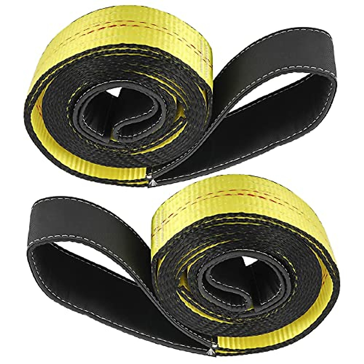 NovelBee 2 Pack of 2 Inch x10 Feet Lift Sling Strap,Recovery Tow Straps with Protective Loops