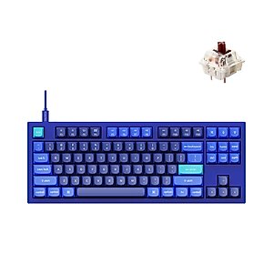 Keychron Q3 QMK/VIA Wired Custom Mechanical Keyboard, Full Aluminum Tenkeyless Layout, Programmable Macro with Hot-swappable Gateron G Pro Brown Switch, Compatible with Mac Windows Linux (Blue)