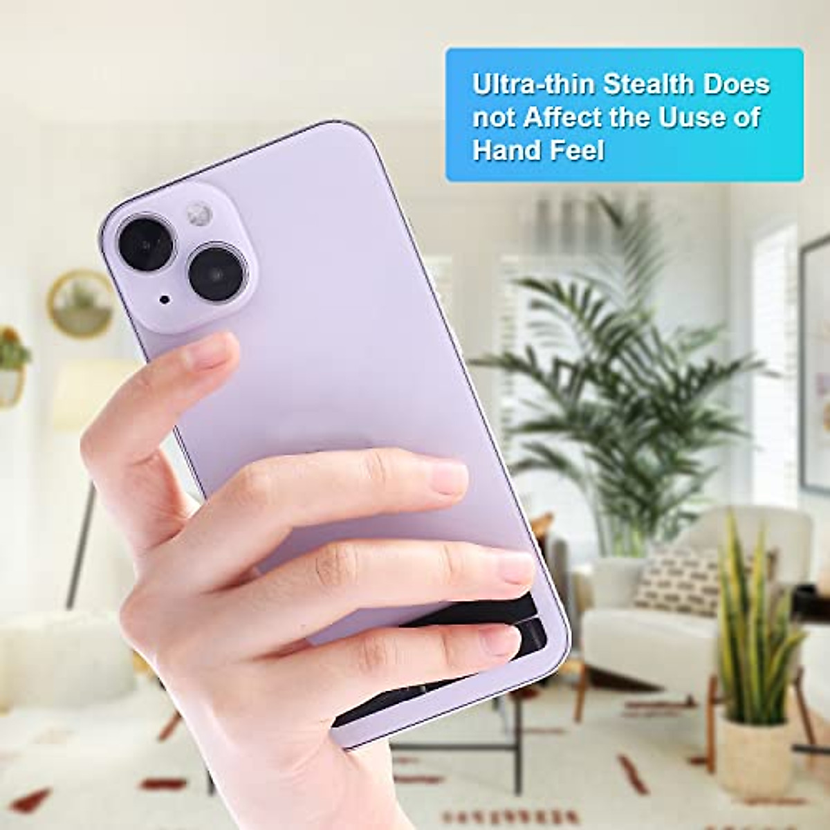 SAVITA 2pcs Phone Kickstand Metal, Thin Metal Phone Stand Stick on with Adjustable Adhesive Horizontal/Vertical Desk Stand Accessories for Cell Phone Case Vertical and Horizontal Stand (Black)