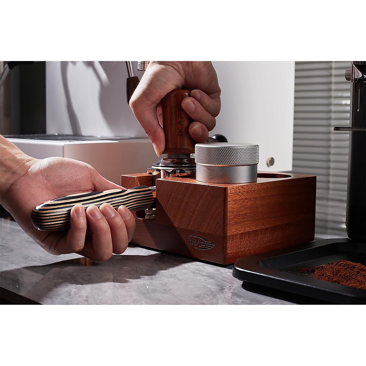 IKAPE Coffee Products, 51mm Bottomless Naked Portafilter Compatible with 51mm Delonghi EC0680, EC0685, SMEG & EUPA Coffee Machines (Included 14g Capacity Filter Basket)