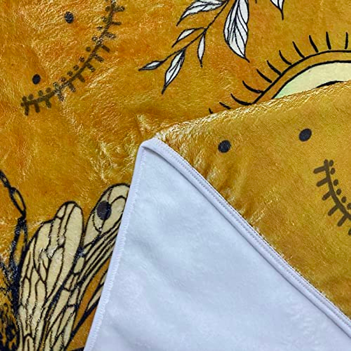 ETSKOM Bee Blanket Super Soft Yellow Evil Eye Fleece Throw Blanket for Adults Kids, Warm Throw and Blanket for Sofa Couch Bed Cars 59 * 39in