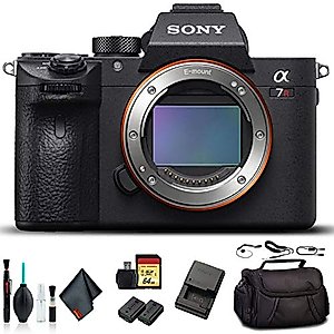 Sony Alpha a7R III Mirrorless Camera ILCE7RM3/B with Soft Bag, 64GB Memory Card, Card Reader, Plus Essential Accessories
