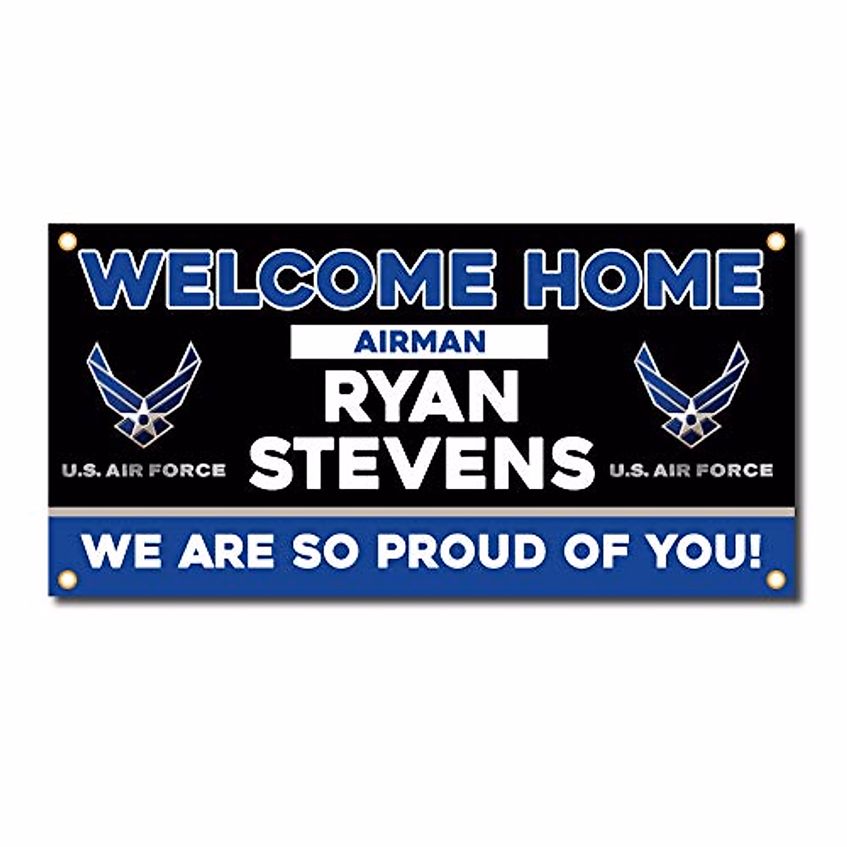 Milweb1 - Welcome Home U.S. Air Force/United States USAF Customizable - Vinyl Banner, Sign, Print, Poster (2'x4')