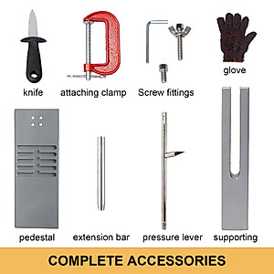 Oyster Shucker Machine, Clam Opener, Oysters Shucker, Hotel Buffets and Homes and Gift, Stainless Steel Oyster Shucker Including Knives, Glove and g-Clip, Seafood Tools for Hotel Family Buffet