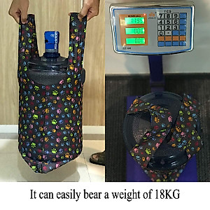 HOLYLUCK set of 3 Reusable Grocery Bags,Heavy Duty Foldable Shopping Bag -Dog Paw Prints