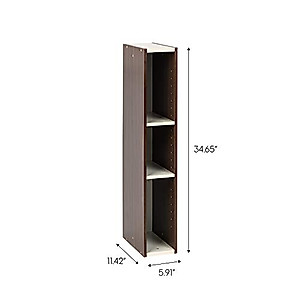 IRIS USA UB Space Saving Unit with Adjustable Shelves, 6-Inch, Walnut Brown/White