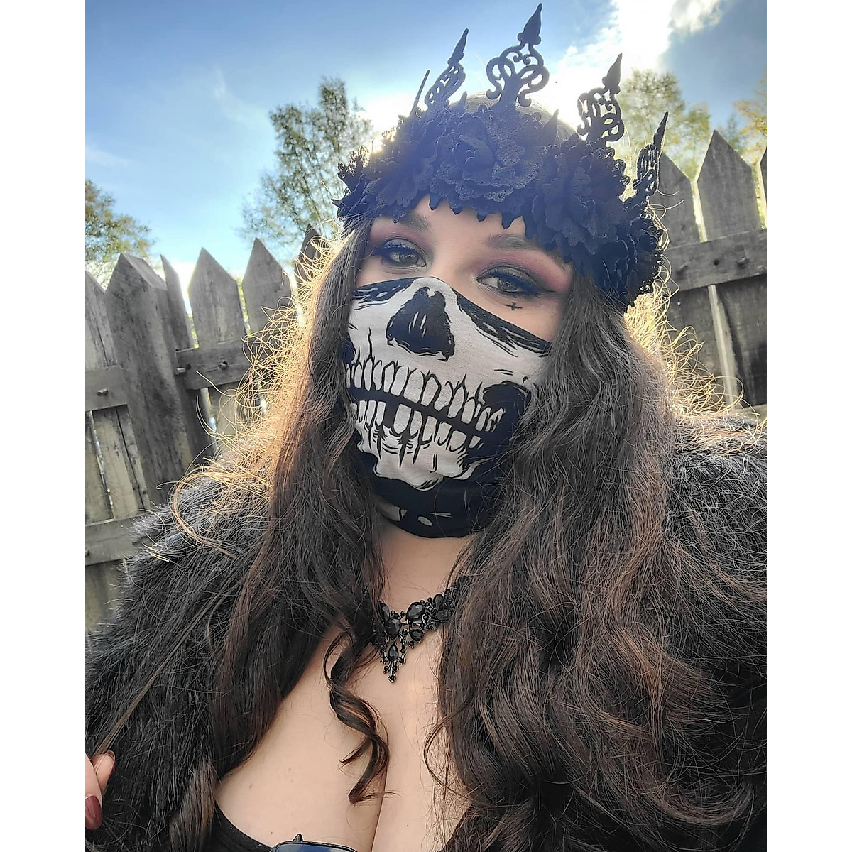 Floral Fall Rose Red Rose Flower Crown Woodland Hair Wreath Festival Headband F-67 (Tiara Black)