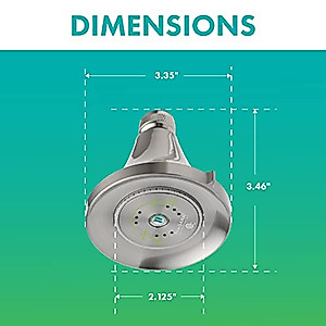 Niagara Conservation N3912CH Earth Luxe 3-Spray with 1.25 GPM 3.35-in. Wall Mount Adjustable Fixed Shower Head in Chrome, 1-Pack | Bathroom Shower Head Sprayer with Pressure Compensation