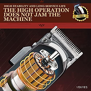 VENYES The Best Barber Clippers for Men, Noise-Free Professional Hair Clippers for Barbers, Cordless Clippers Professional Barbers, Barber Supply Magic Clip Cordless