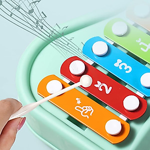 Cidupe Kids Piano Xylophone Musical Instruments Toys - 2 in 1 Percussion Instruments for Baby Preschool Educational with 8 Multicolor Key Scales Toy