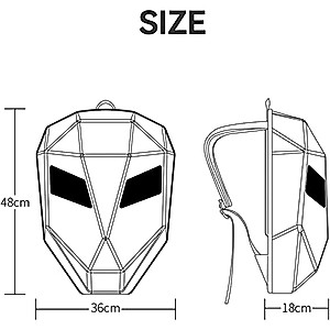 NICSY LED Rider Backpack, Laptop Bag Motorcycle Riding Backpack, Hard Shell Travel Bag, Waterproof Backpack. (Color : Black, Size : 36 * 18 * 48cm)