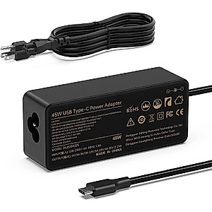 45W Type USB C Laptop Charger for Lenovo Chromebook c330 s330 c340 s340 100e 300e 500e Series, ThinkPad T480 T480s T580 T580s E480 E580 GX20M33579 4X20E75131Adapter Power Supply Cord