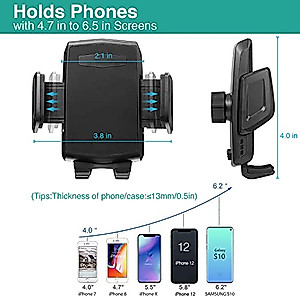 IRUNME Car Phone Mount, Dashboard Windshield Car Phone Holder with 9 Inches Gooseneck Long Arm, Strong Sticky Gel Suction Cup, Anti-Shake Stabilizer Compatible All iPhone ,Galaxy, Moto