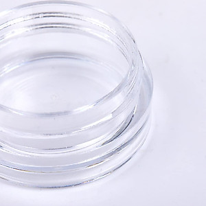 BeyBoss 50Pcs Mini Cosmetic Jar with Lids Clear Small Sample Pots Empty Travel Containers for Cosmetic Nails Creams Lipsticks Ear Studs(2.5g/2.5ml)