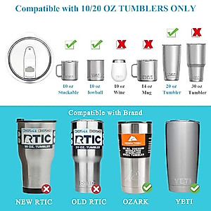 20 oz Tumbler Lid Replacement Lids Compatible for YETI 20 oz Tumbler, 10/24 oz Mug and 10 oz Lowball, 2 Pack Spill Proof Cup Lids Covers, Replacement Lids for Tumblers